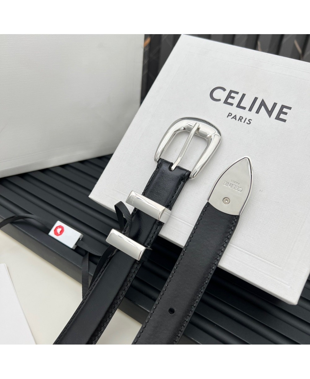 CELINE MEDIUM WESTERN BELT IN TAURILLON LEATHER