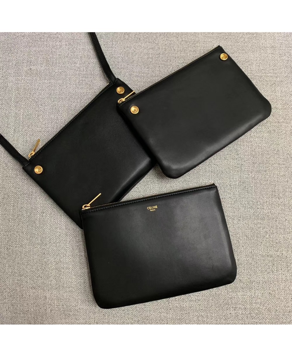 CELINE LARGE TRIO BAG IN SMOOTH LAMBSKIN
